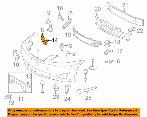 52116-53080 Toyota Support, front bumper side, lh 5211653080, New ...
