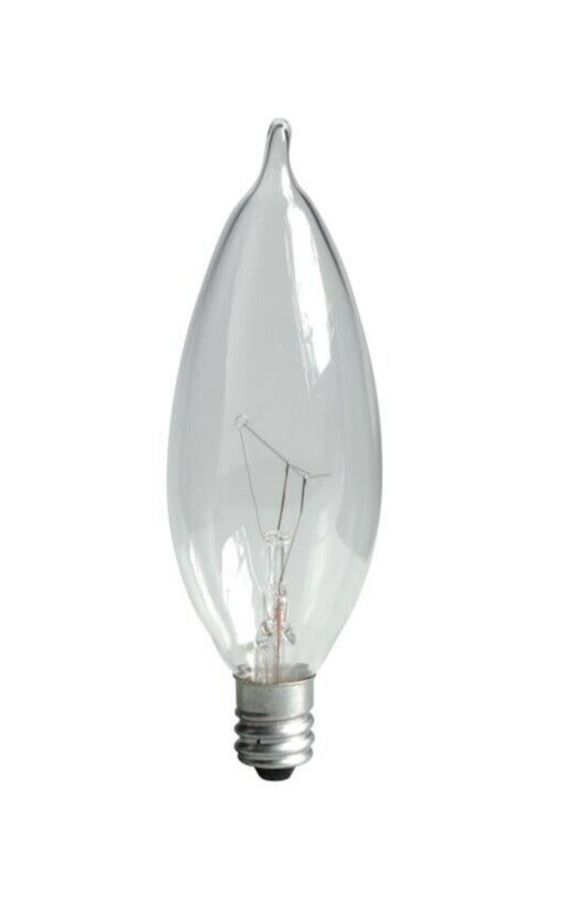 6 GE 25W Clear Flame Tip CAC-Type Light Bulbs w/Candelabra Base | eBay