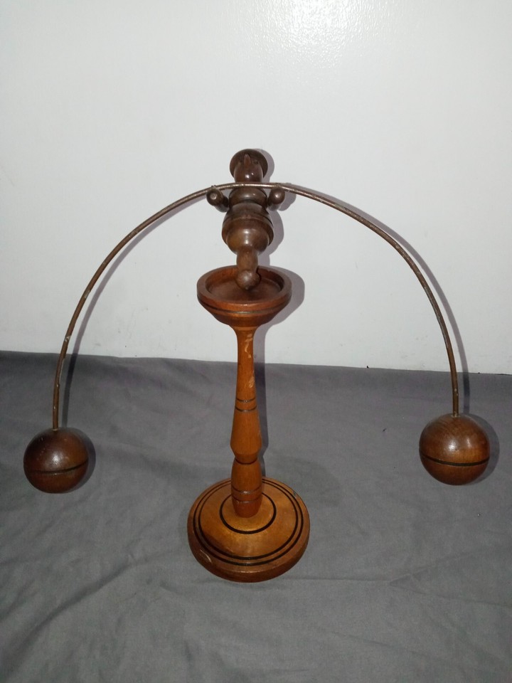 Folk Art Balancing Man On Base Vintage Handcarved Kinetic Toy | eBay
