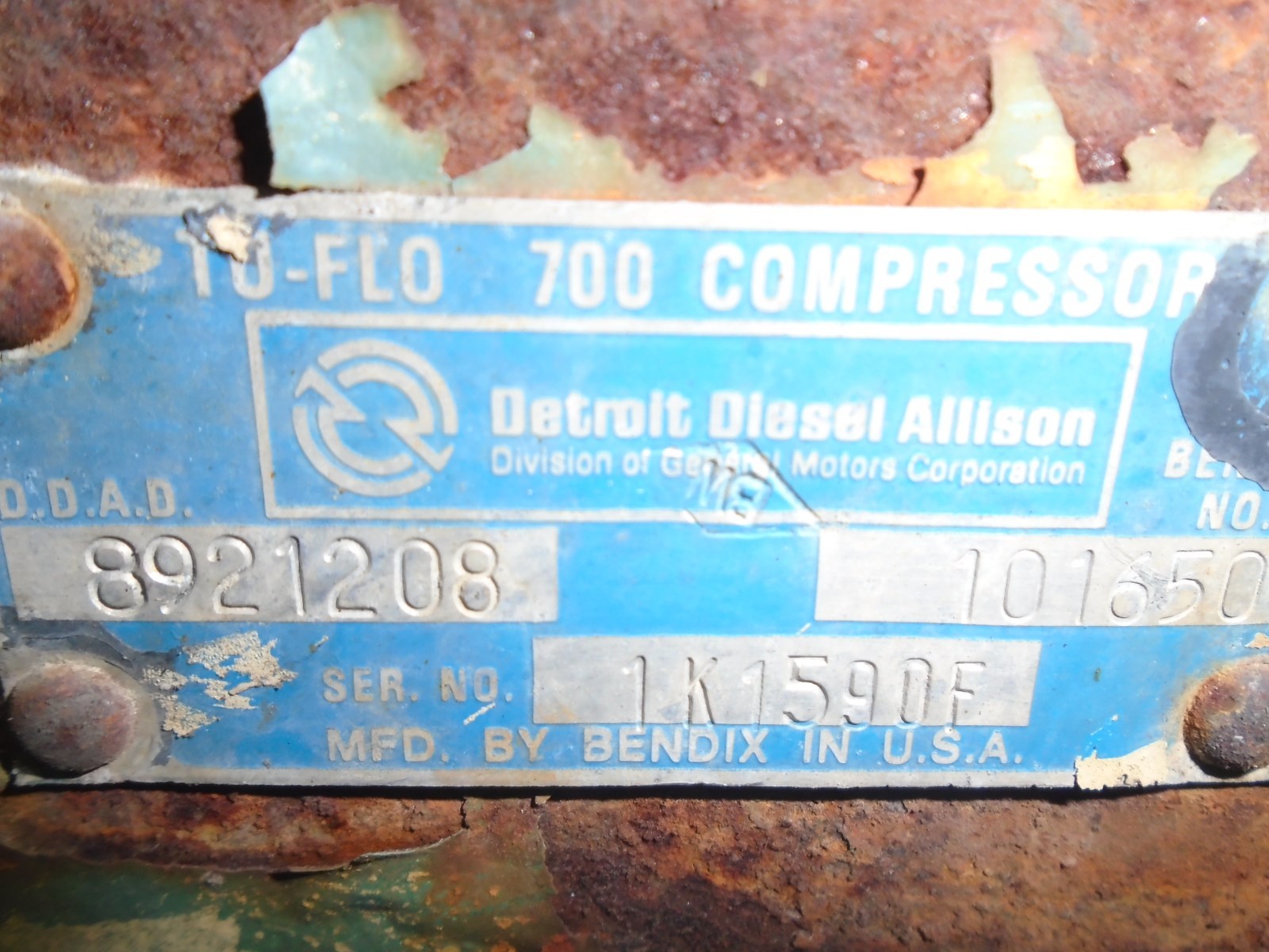 DETROIT DIESEL 8V92 Bendix TU-FLO 700 Air Compressor - ORIGINAL ...