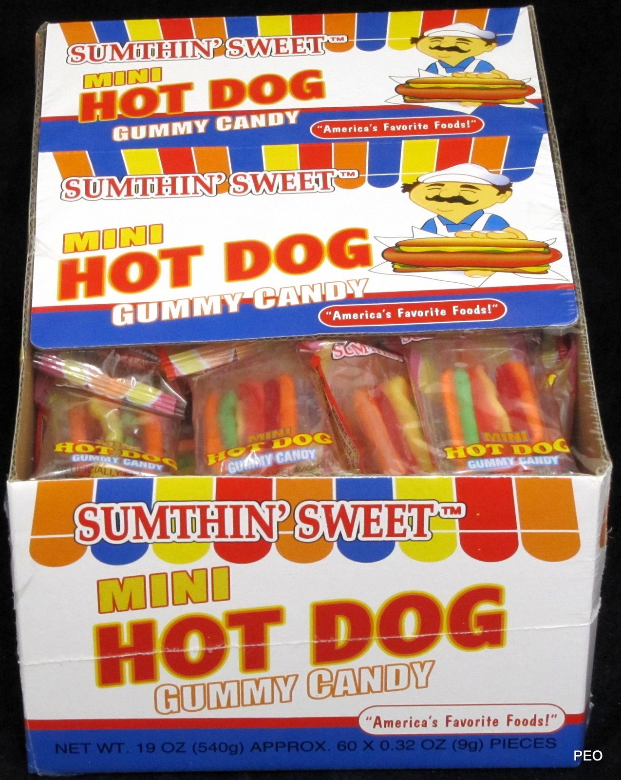 Mini Gummy Hot Dogs Candy Fruit Flavored Novelty Candies Bulk 60 Count ...