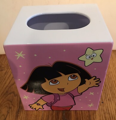 Dora The Explorer Tissue Box Cover Plastic Pink Purple Boots Monkey ...