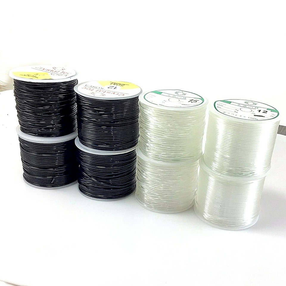 Elastic Stretch Beading String Cord thread Elastic Round Black Color ...