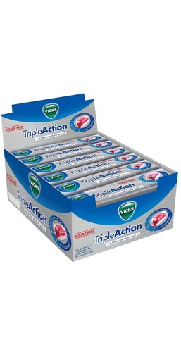 VICKS VapoDrops Triple Action, Sugar Free Lozenges with Menthol 42g ...