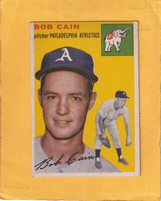 1954 Topps #61 Bob Cain Athletics G/VG Good/Very Good #24698 | eBay