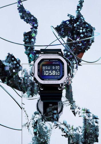 Casio G-SHOCK GM-5600RW-1JF Rainbow Brick Wall Digital Metal Case Watch ...