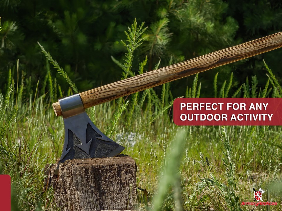 Hand Forged High Carbon Steel Trident Axe | Functional Medieval Camping ...