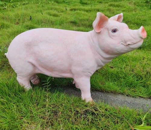 Cute Pig Statues, 20.08 inches Long, decorates Outdoor Art Gardens ...