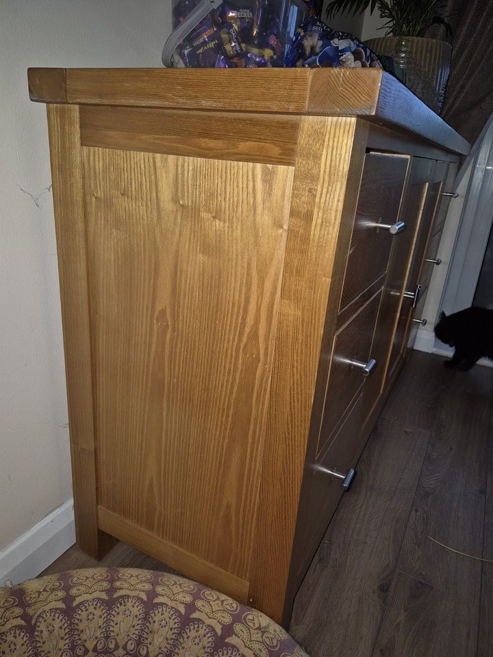 Large Solid Wood Oak Sideboard | eBay UK