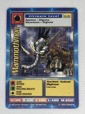 Mammothmon ST-46 Vintage Series 1 Starter Bandai Digimon Card LP ...