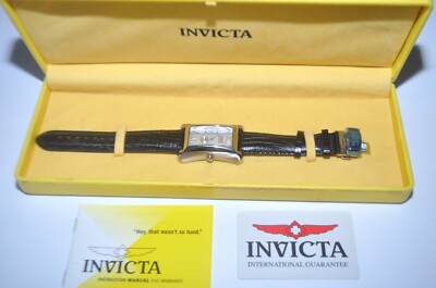 Rare INVICTA Limited Edition #3318 Sapphire Crystal Mens Rectangular ...