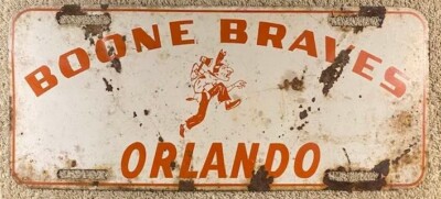 Boone High School Braves Orlando Florida Booster License Plate Indians ...
