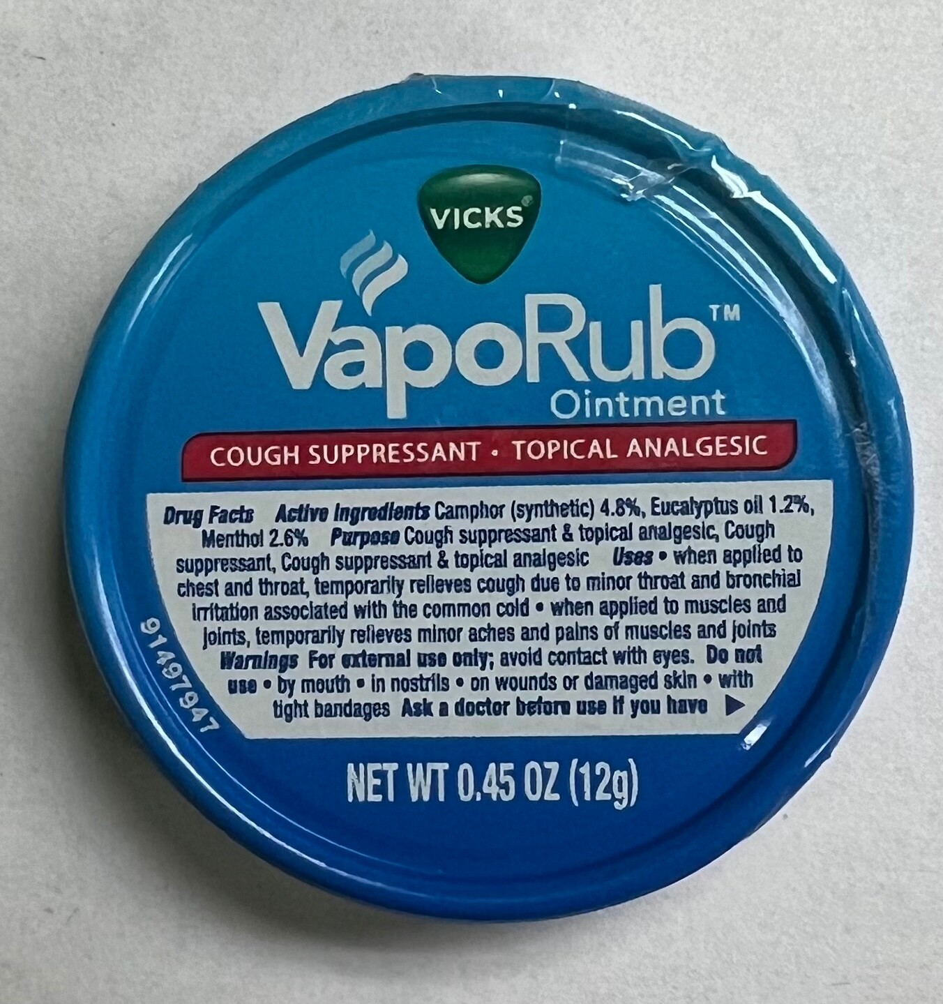 Vicks VapoRub Topical Ointment 12g Tin Travel Size by Vick (6 pack) | eBay