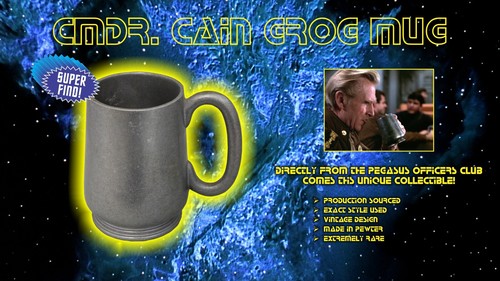 BATTLESTAR GALACTICA COMMANDER CAIN GROG AMBORSA MUG PROP COSTUME RARE ...