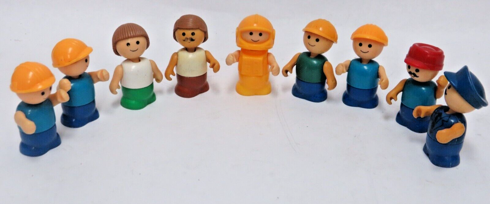 Set Of 9 Vintage Little People Plastic Moveable Arms Head Good ...