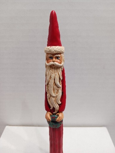 Jim Shore Early Rare 1991 Pencil Folk Art Santa Holding Wreath | eBay