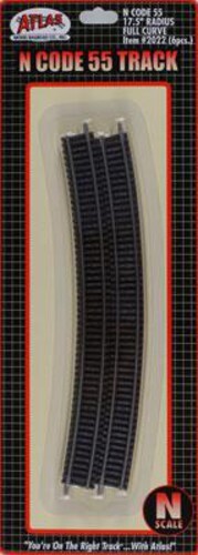 Atlas Code 55 Track 17-1/2'' Radius Full Curve pkg(6) - N Scale Nickel ...