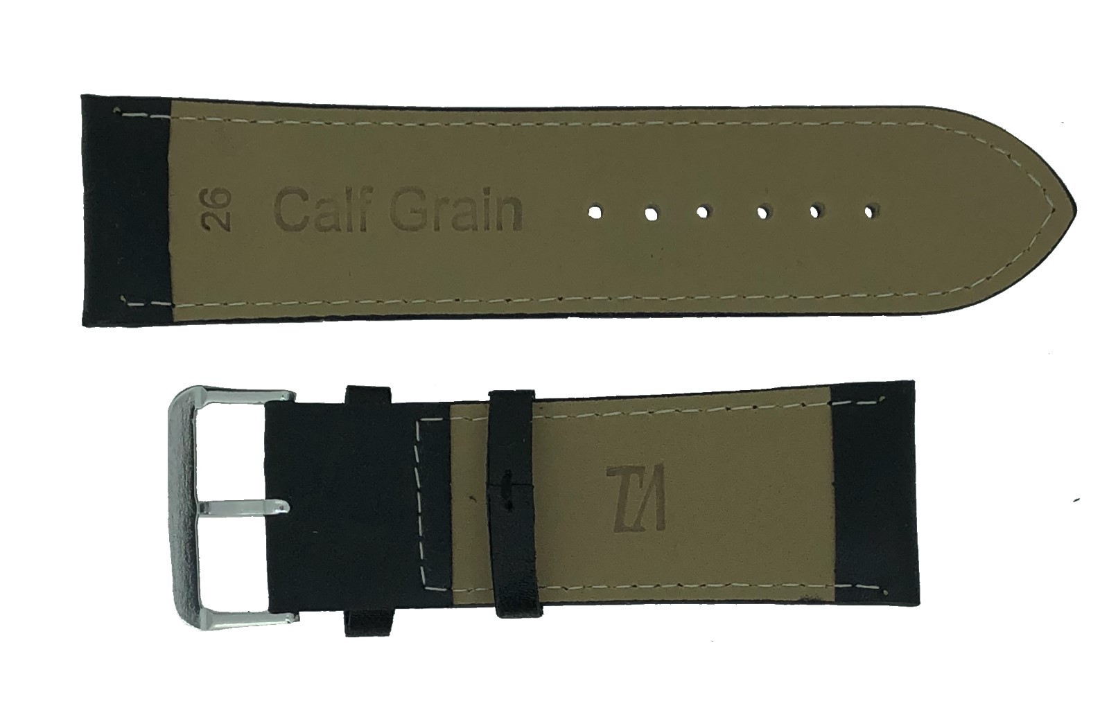 Extra Wide Black Padded Leather Watch Strap 20mm to 30mm & FREE Fitting ...