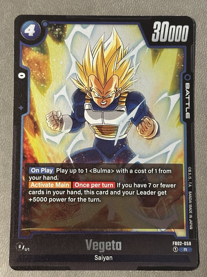 Dragon Ball Super Card Game Fusion World Blazing Aura Vegeta FB02-058 Reg Rare | eBay