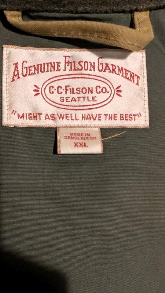 Filson Tin Cloth Unlined Work Jacket Dark Tan XXL | eBay