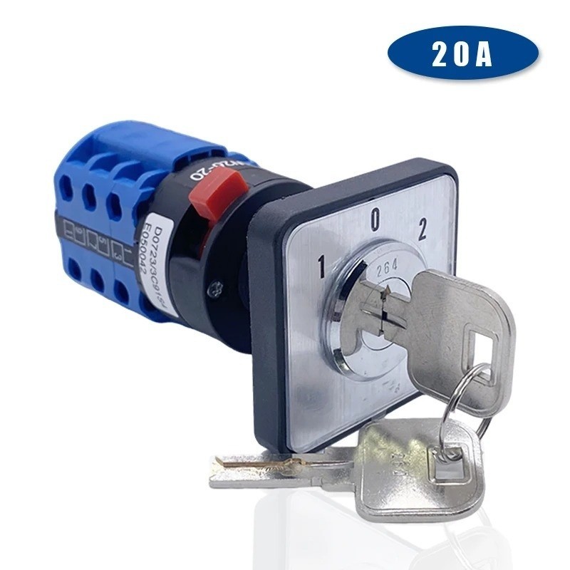 20A Rotary Cam Switch Dual Power Key Lock Motor Transfer 22.3mm LW26 ...