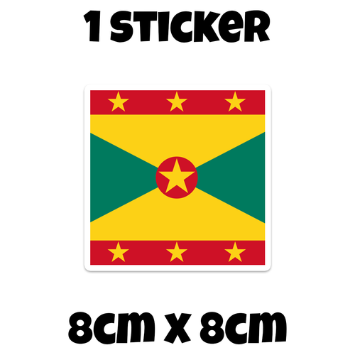 Grenada Flag Square Decal Vinyl Sticker 8cm x 8cm | eBay