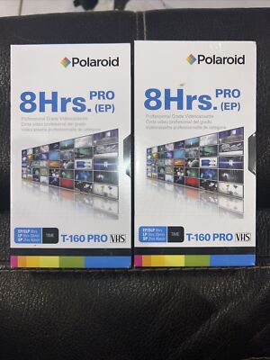 New Sealed 8 Hour Polaroid Blank T-160 Pro VHS Recording Tape ...