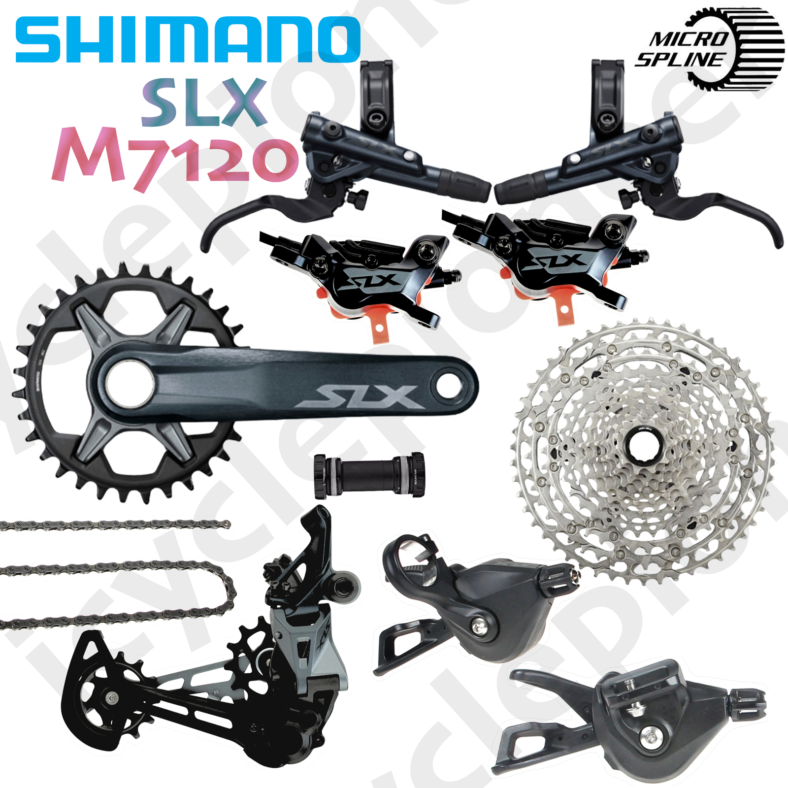 Shimano SLX M7120 M7100 12spd w/MICRO SPLINE M6100 10-51T Cassette ...