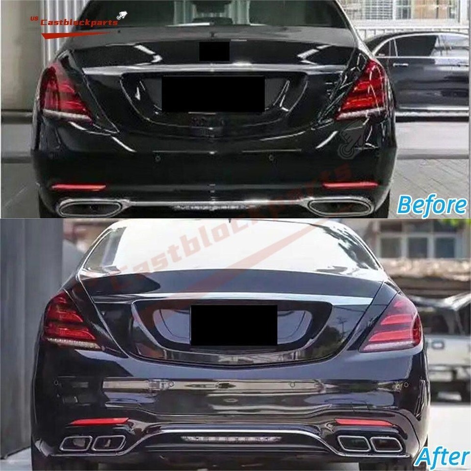 S63 AMG Bumper Body Kit Tips S550 S-Class Facelift S550 S560 New W222 ...