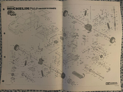 Tamiya ORIGINAL Exploded Diagram Tamiya Service Guide Michelin Cosworth ...