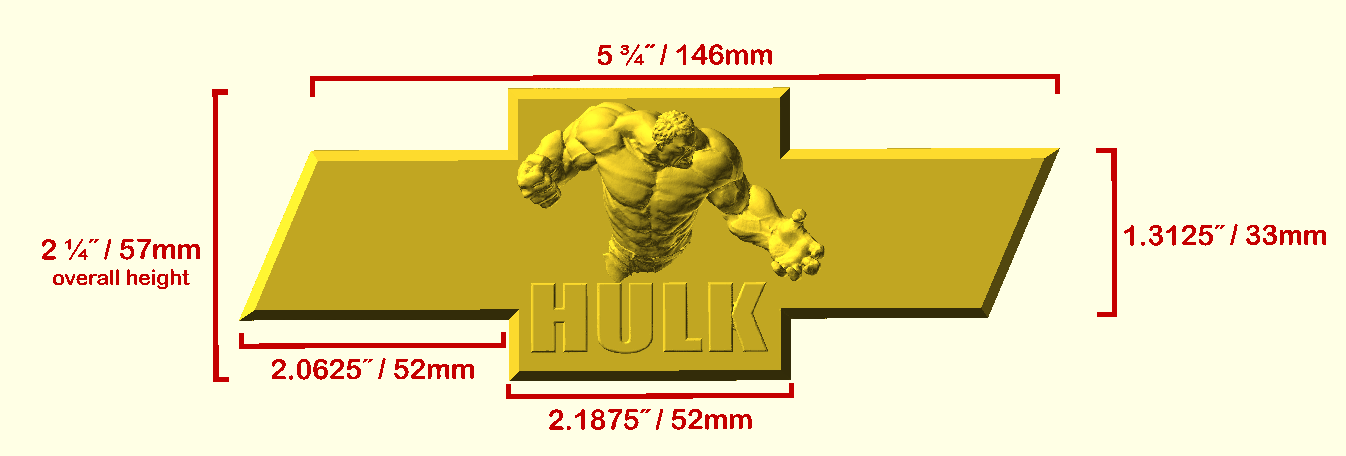 HULK CHEVY BOWTIE Truck Car EMBLEM LOGO REPLACEMENT DECAL for CHEVY car ...