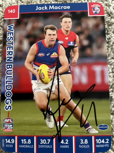 JACK MACRAE HAND-SIGNED 2023 TEAMCOACH - WESTERN BULLDOGS | eBay