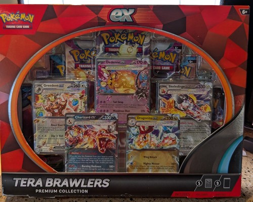Pokemon TCG Tera Brawlers ex Premium Collection - 9 Booster Packs ...