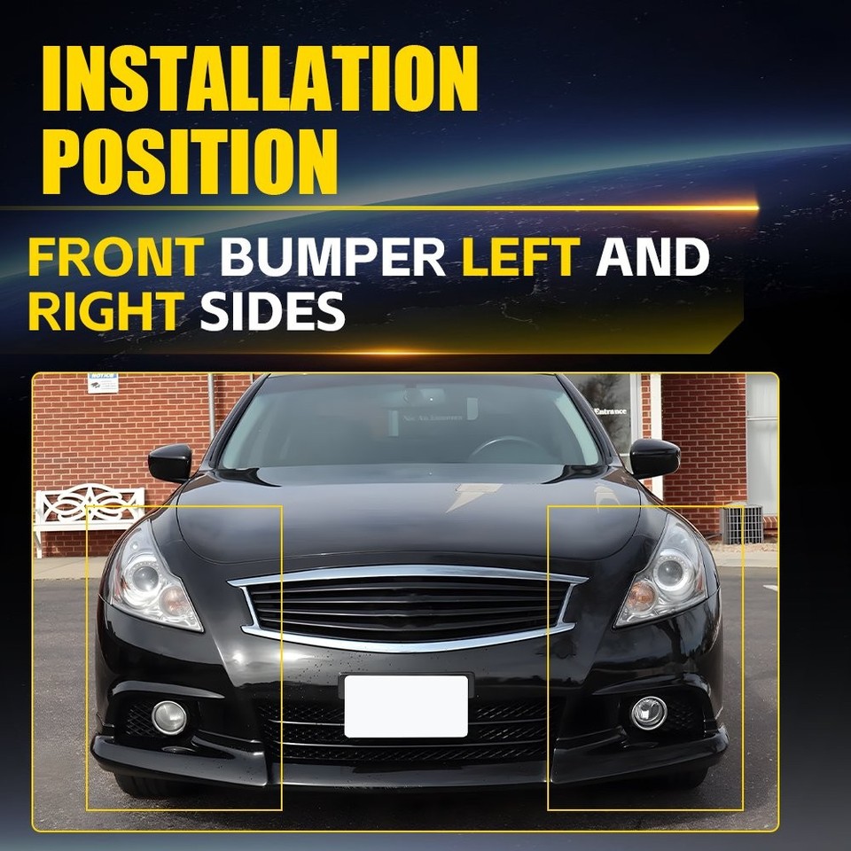 White Pair Front Bumper Bracket For Kit 2007-2015 Infiniti G35 G37 G25 ...