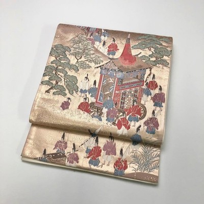 Obi FUKURO OBI Futami Emaki Style Daimyo Procession Landscape Pattern ...