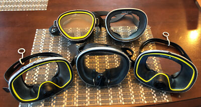 5 Vintage Tempered Scuba Mask Goggles Divers Snorkel Seaview, Voit ...