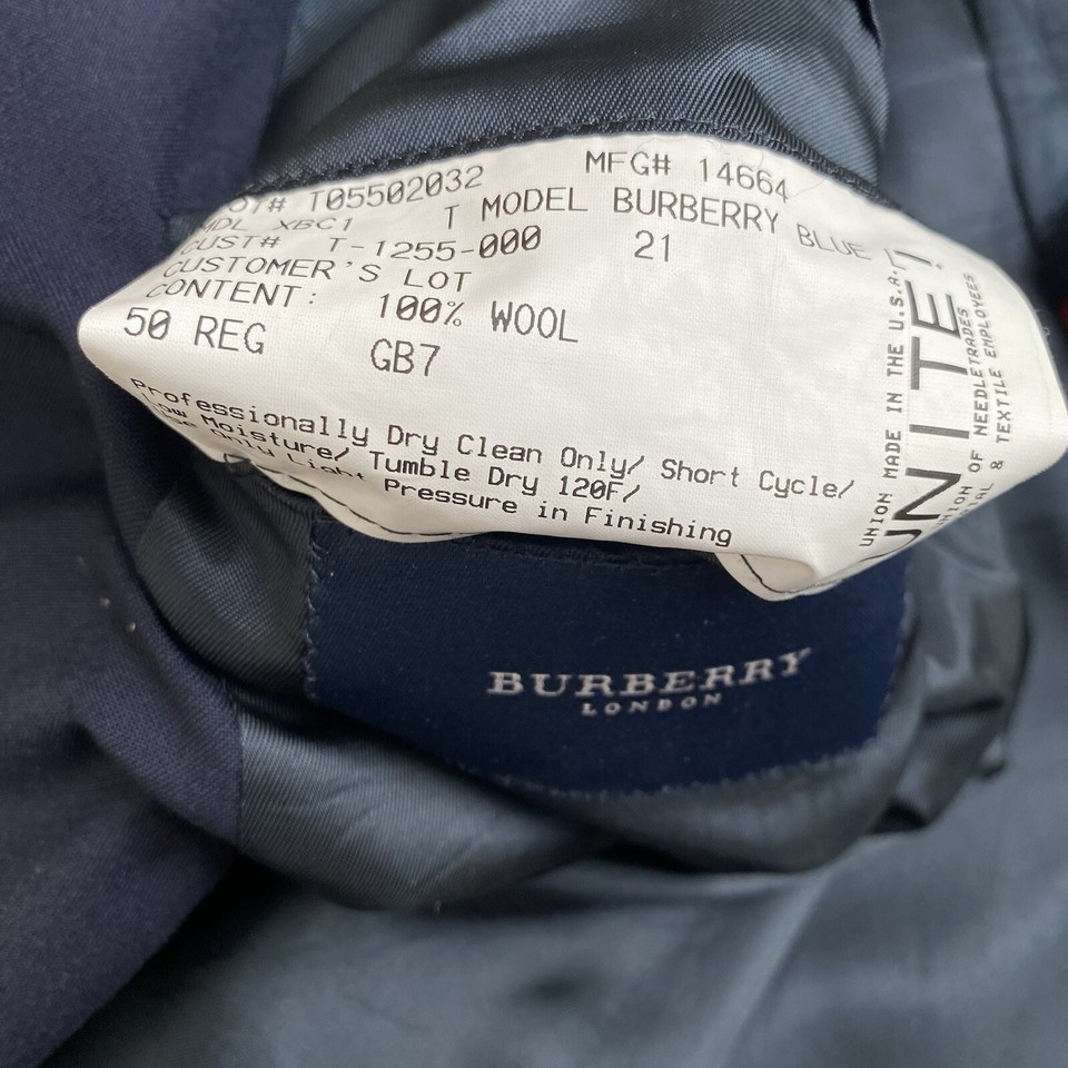 Burberry London Navy Blue Wool Blazer Gold Logo Buttons Men’s 50R | eBay