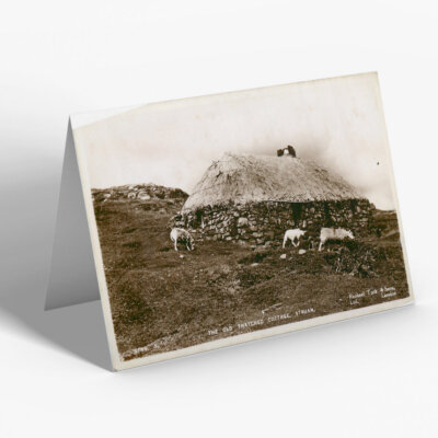 GREETING CARD - Vintage Scotland - Old Thatched Cottage, Struan | eBay UK