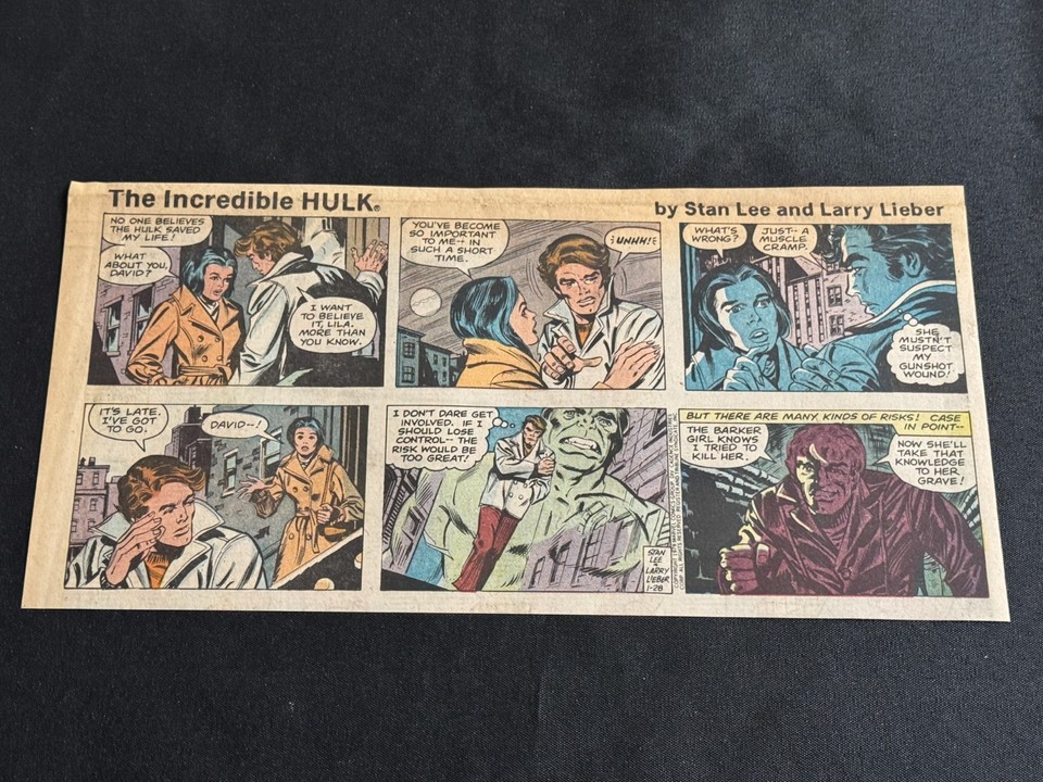 #03c THE INCREDIBLE HULK Lot of 5 Sunday Third Page Comic Strips 1979 ...