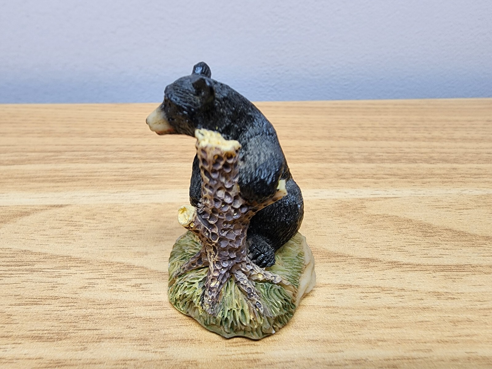 Vintage Miniature Black Bear Figurine Realistic Resin Bear 1