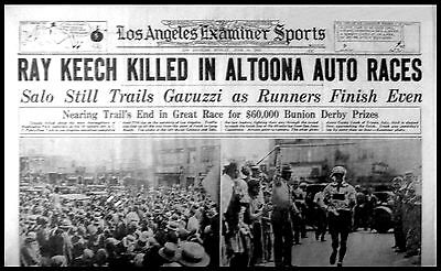 L.A. Examiner Sports Section 1929-06-16 - Ray Keech Killed in Altoona ...