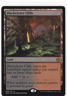 MTG Blackcleave Cliffs Phyrexian: All Will Be One Magic the Gathering ...