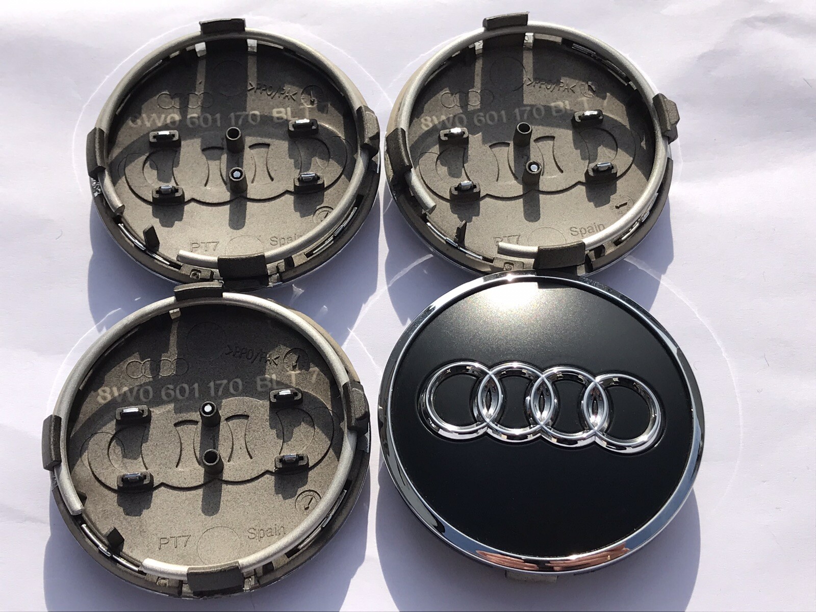 4x Original Audi Rad kappen naben abdeckung Felgen Deckel Radzier ...