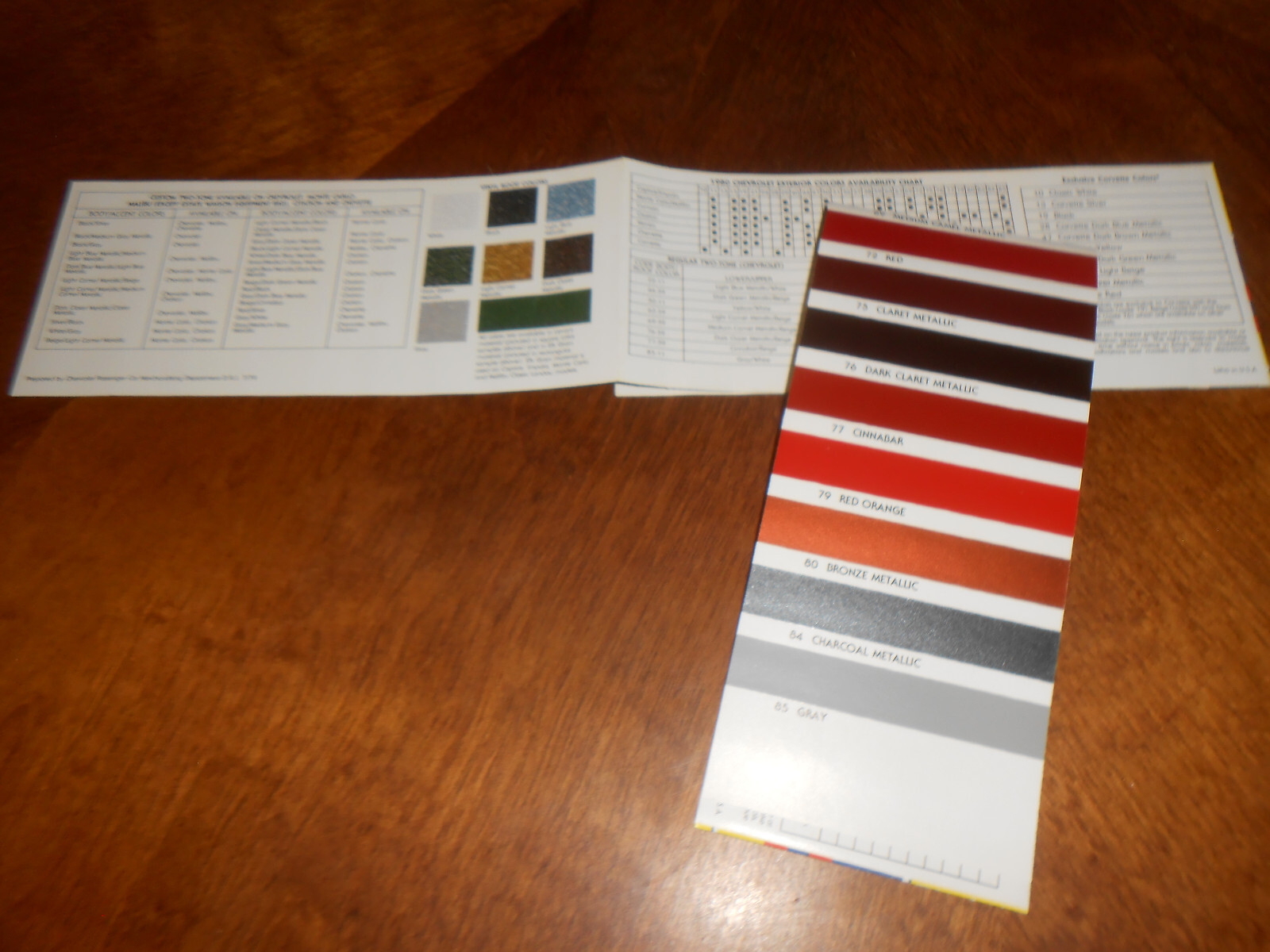 1980 CHEVROLET EXTERIOR PAINT COLORS BROCHURE '80 CAMARO CAPRICE MALIBU ...