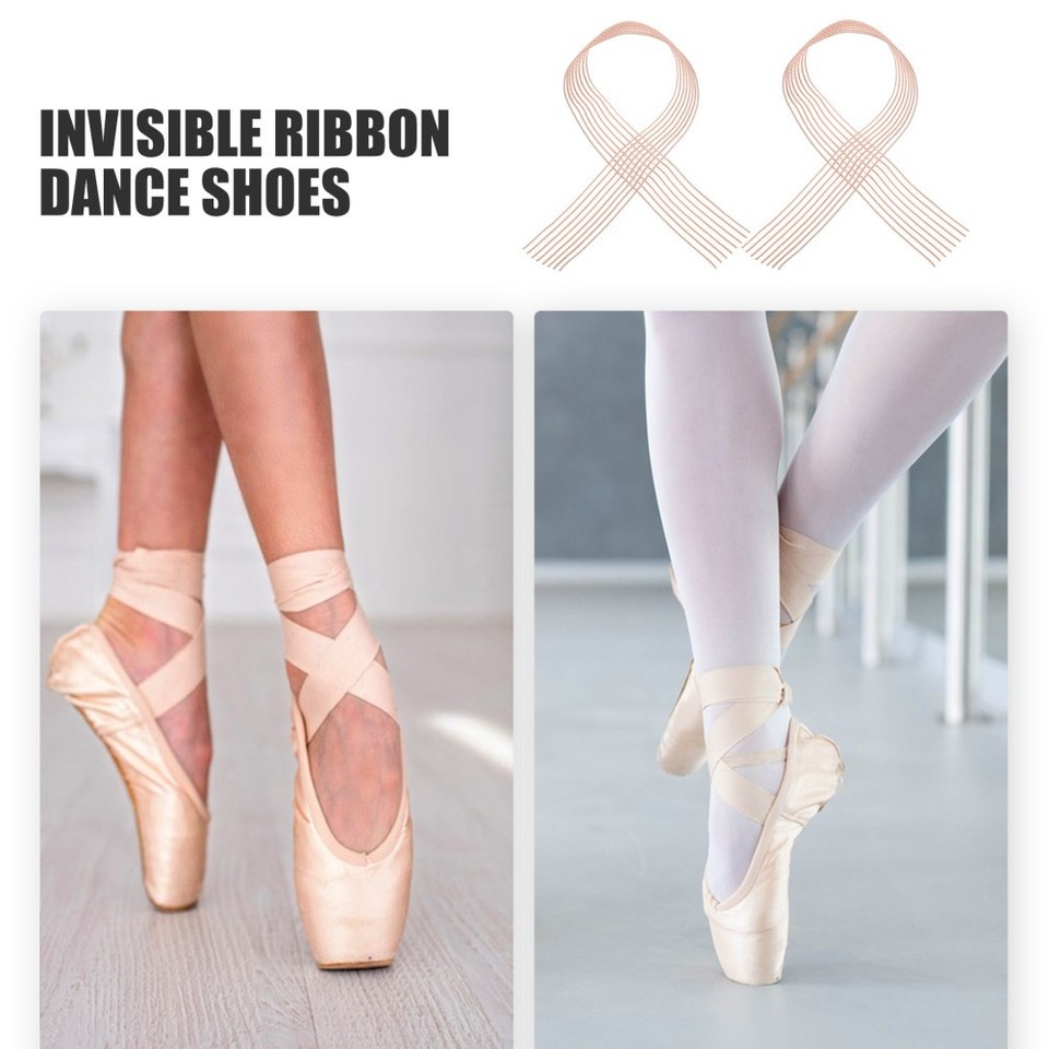 4pcs Ballet Pointe Shoes Bands: Reinforcement Elastic Ribbon Invisible ...