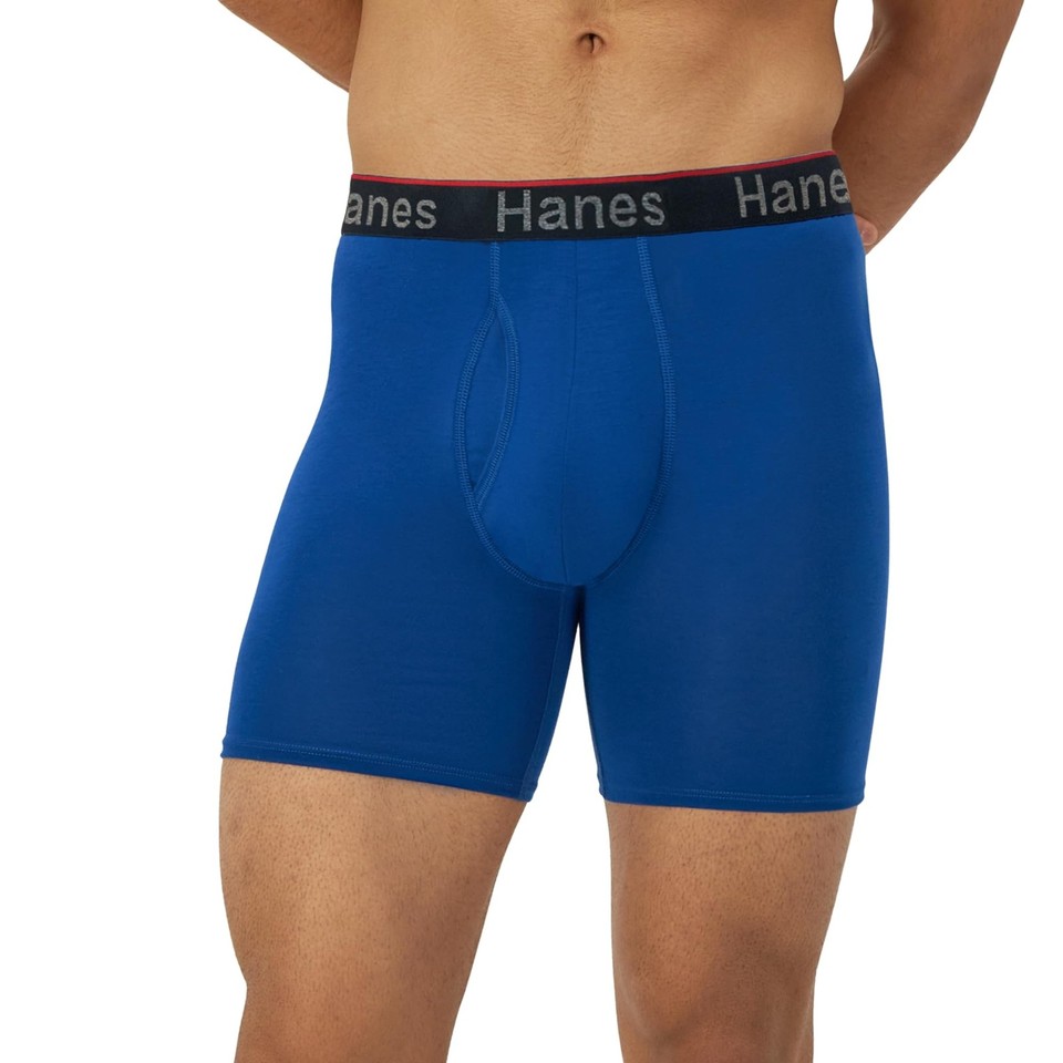 Men's Boxer Briefs, Hanes Total Support Pouch, Moisture-Wicking, 3-Pack ...
