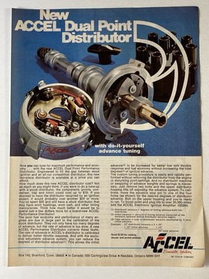 1975 Accel Eliminator Ignition Print Ad Dual Point Distributor | eBay