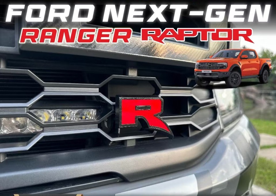 "R" logo on the front grille of the FORD Next-gen Ranger Raptor (2022 ...