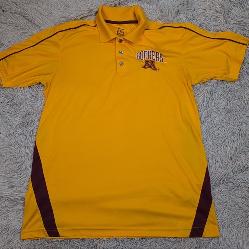 Minnesota Gophers Shirt Mens L Gold Polo Golf Athletic University ...