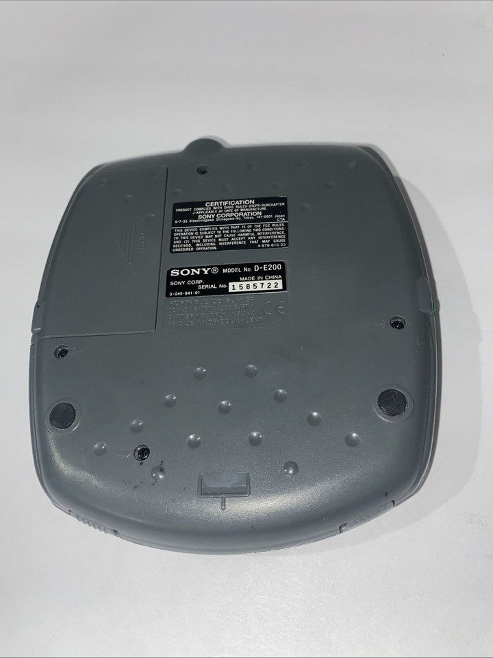 Sony Discman D E206CK ESP2 Car Ready Portable CD Player Mega Bass ...